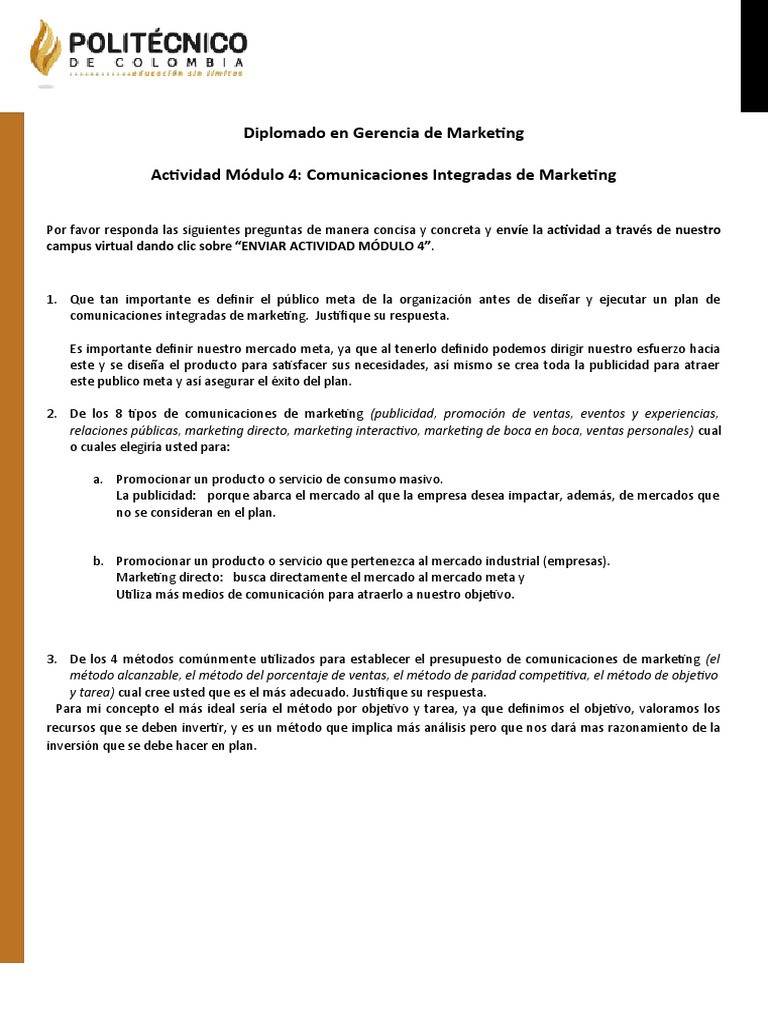 Actividad Modulo 4 Resuelta | PDF
