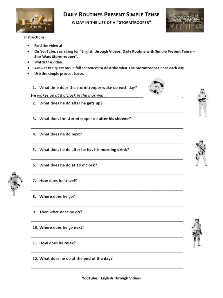Daily Routines With Simple Present Tense A Day in Conversation Topics ...