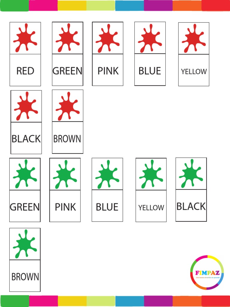 Dominó: Colores en Inglés | PDF