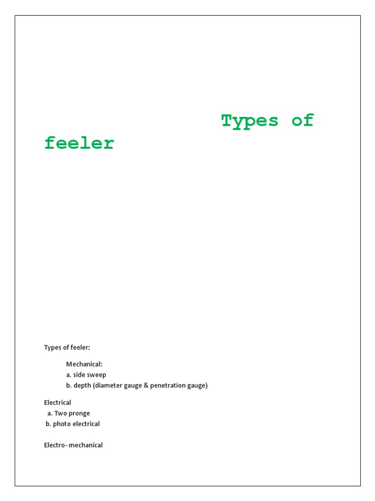 3.types of Feeler PDF | PDF