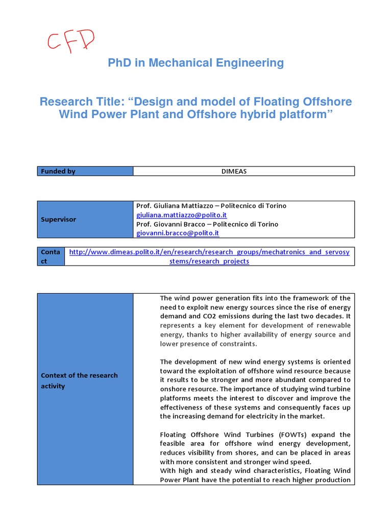 555 SPV GD Design and Model of Floating Offshore Wind Power Plant and ...