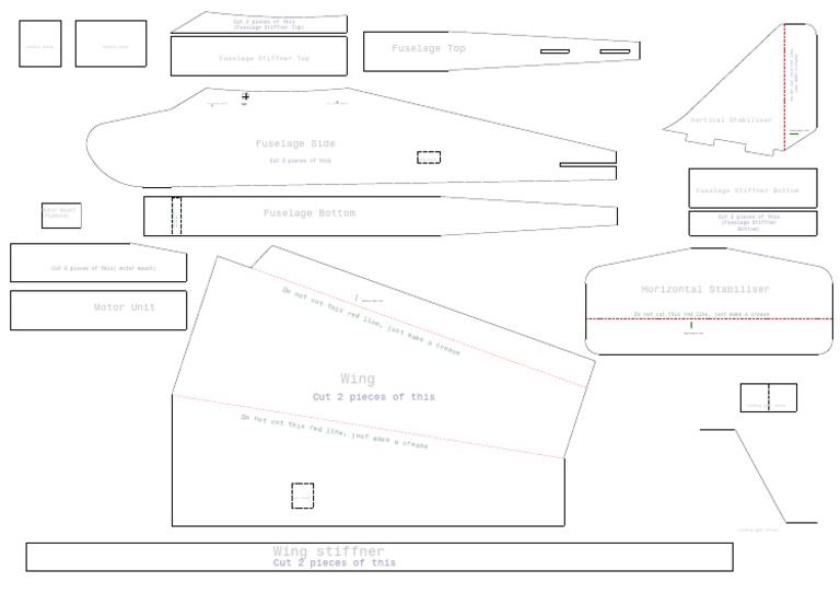 RC Plane Plan A0 Sheet | PDF | Fuselage | Components