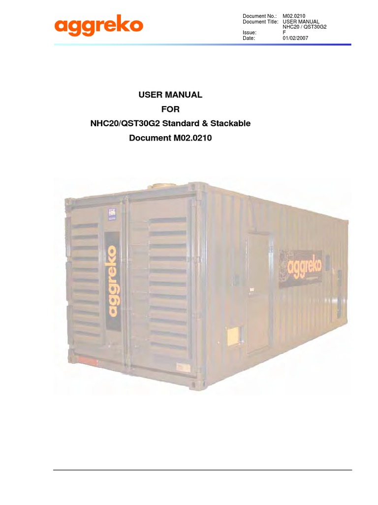 User Manual for NHC20/QST30G2 Standard & Stackable Generators: Safety, Installation, Operation ...