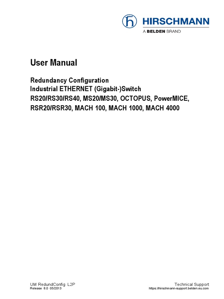 Hirschmann 943915301 User Manual Redundancy Configuration PDF | PDF | Network Topology ...