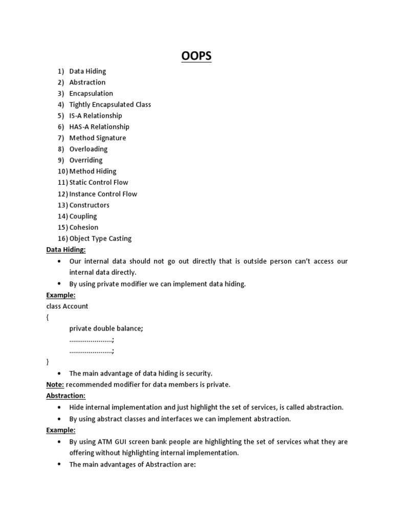 OOPS by Durga Sir | PDF | Class (Computer Programming) | Method (Computer Programming)