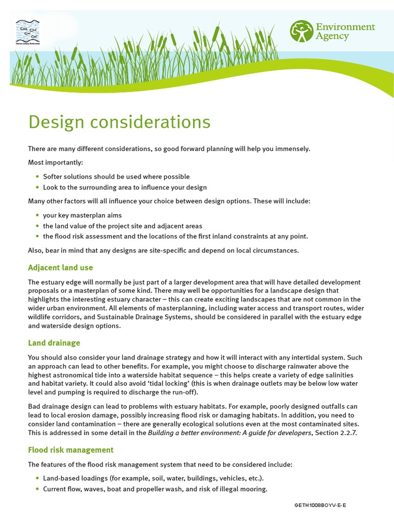 Estuary Edge Design Considerations | PDF | Flood | Habitat
