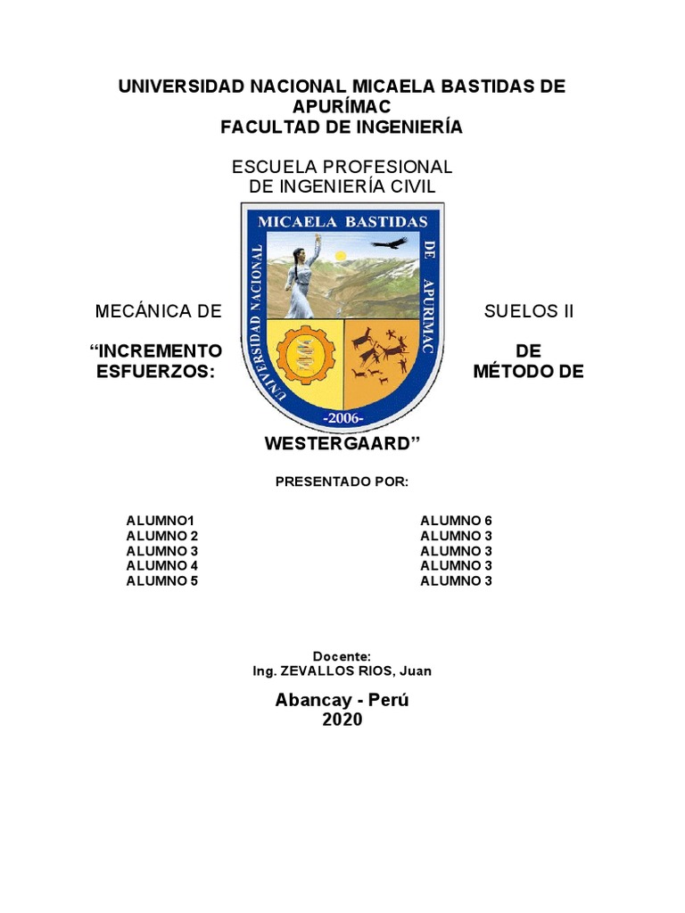 Tarea 1 - Mecanica de Suelos Ii - Unamba (Carga Rectangular) | PDF | Soporte técnico | Maestros