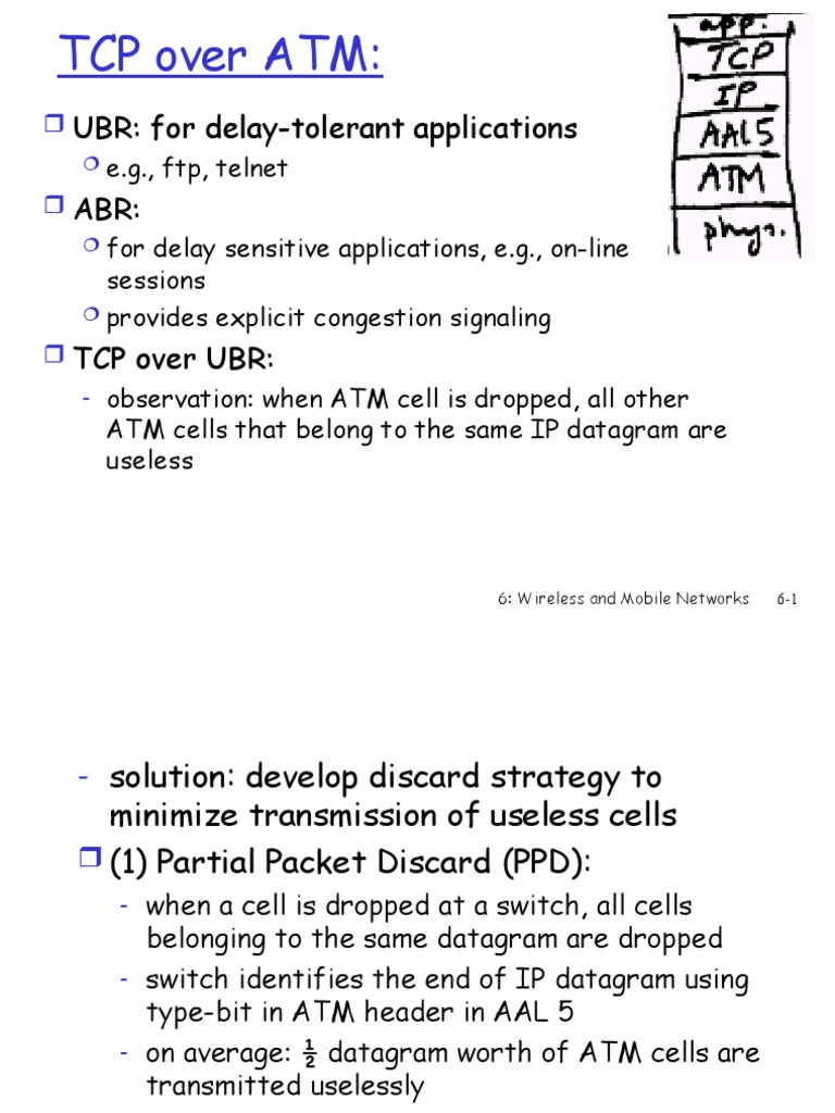 TCP Over ATM:: UBR: For Delay-Tolerant Applications Abr | PDF | Cellular Network | Channel ...