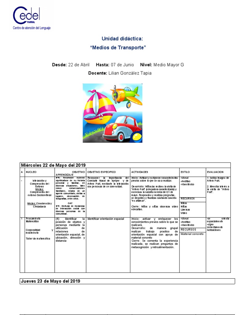 6 Medios de Transporte | PDF | Tableta | Juguetes