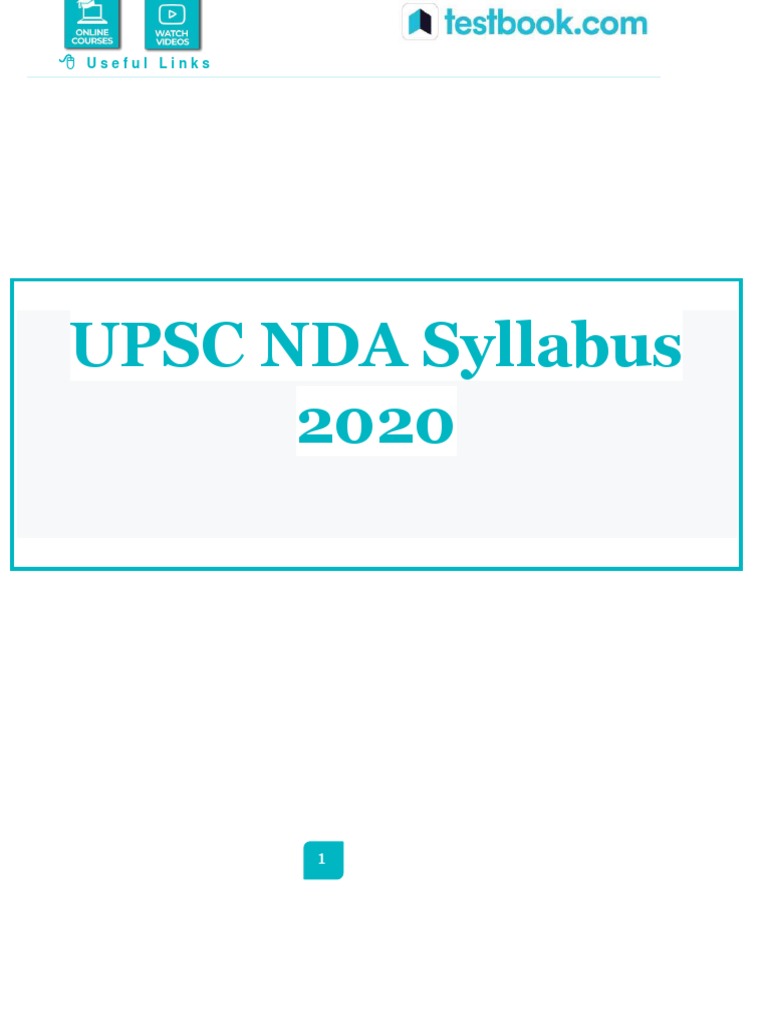 Upsc Nda Syllabus 2020 | PDF | Function (Mathematics) | Derivative