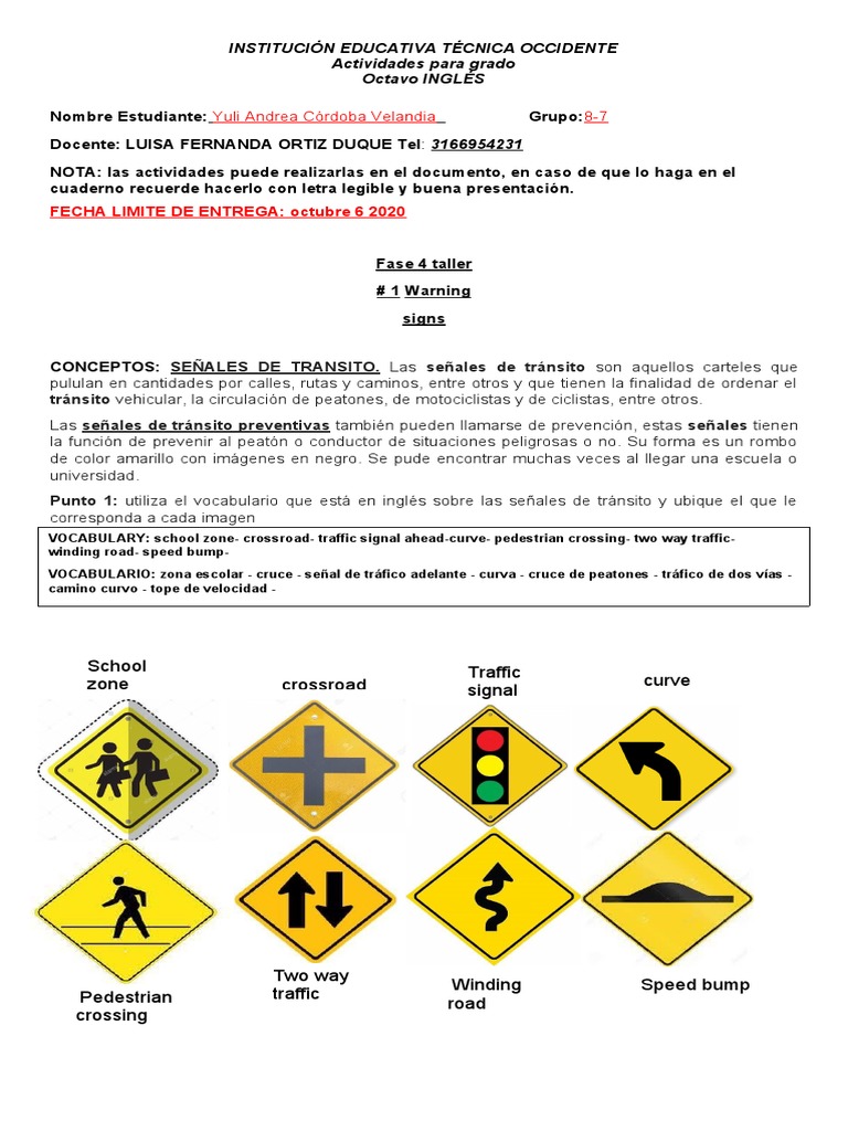 Taller Inglés # 1 Grado 8 | PDF | Transporte por carretera | Transporte ...