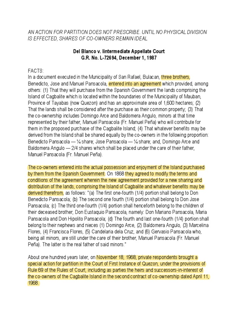 Property Law CASE DIGESTS | PDF | Concurrent Estate | Lawsuit