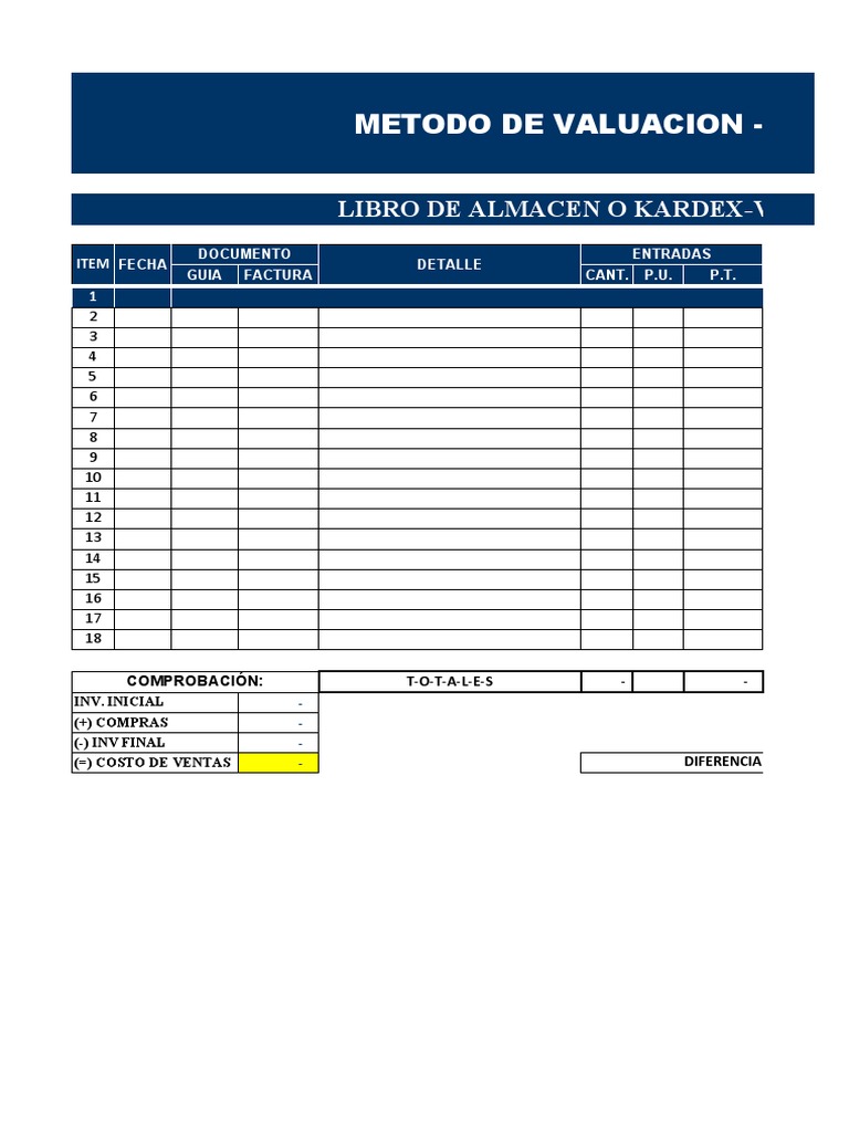 Hoja de Kardex | PDF