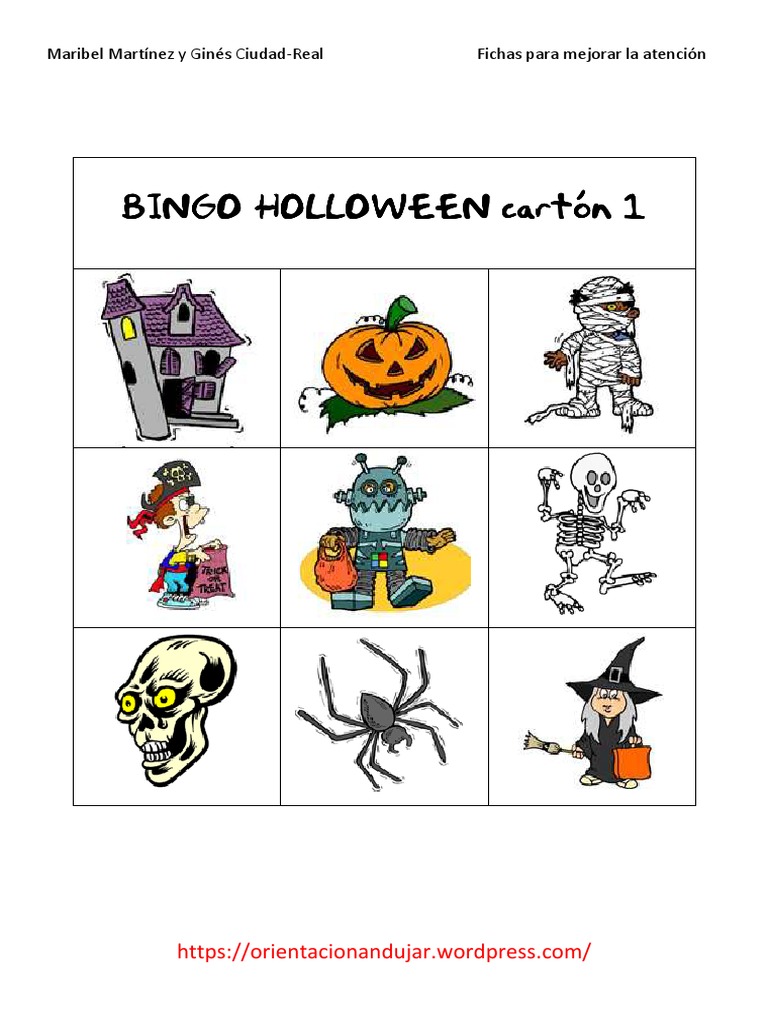 Fichas de Bingo para Halloween | PDF