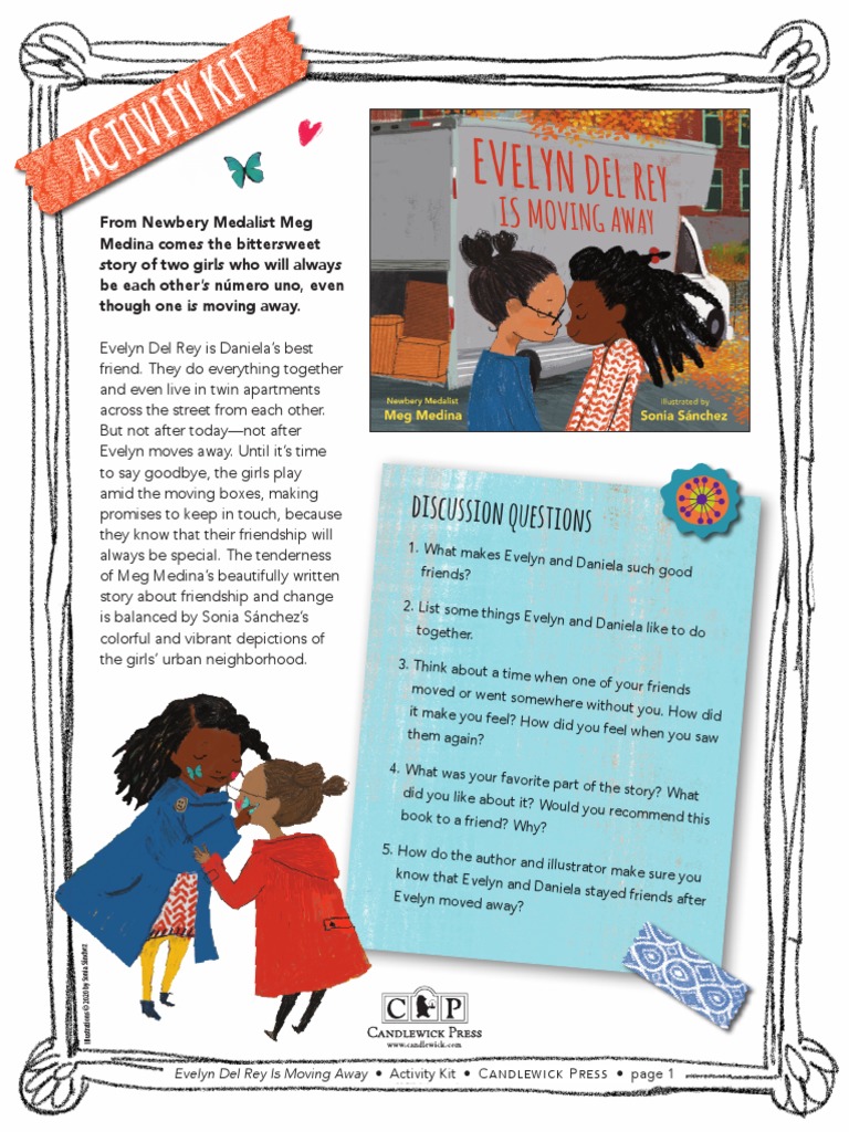 Evelyn Del Rey Is Moving Away by Meg Medina Activity Kit | PDF