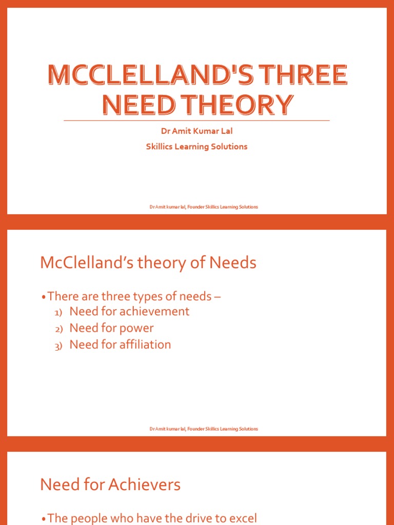 McClellands Three Need Theory | PDF