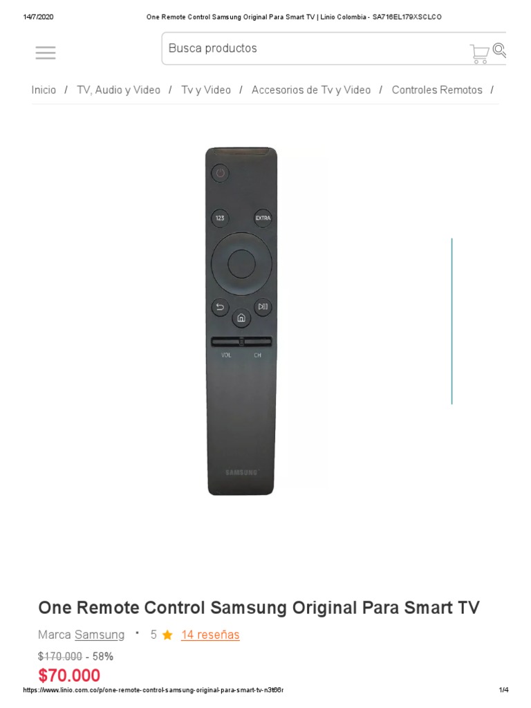 One Remote Control Samsung Original para Smart TV - Linio Colombia ...
