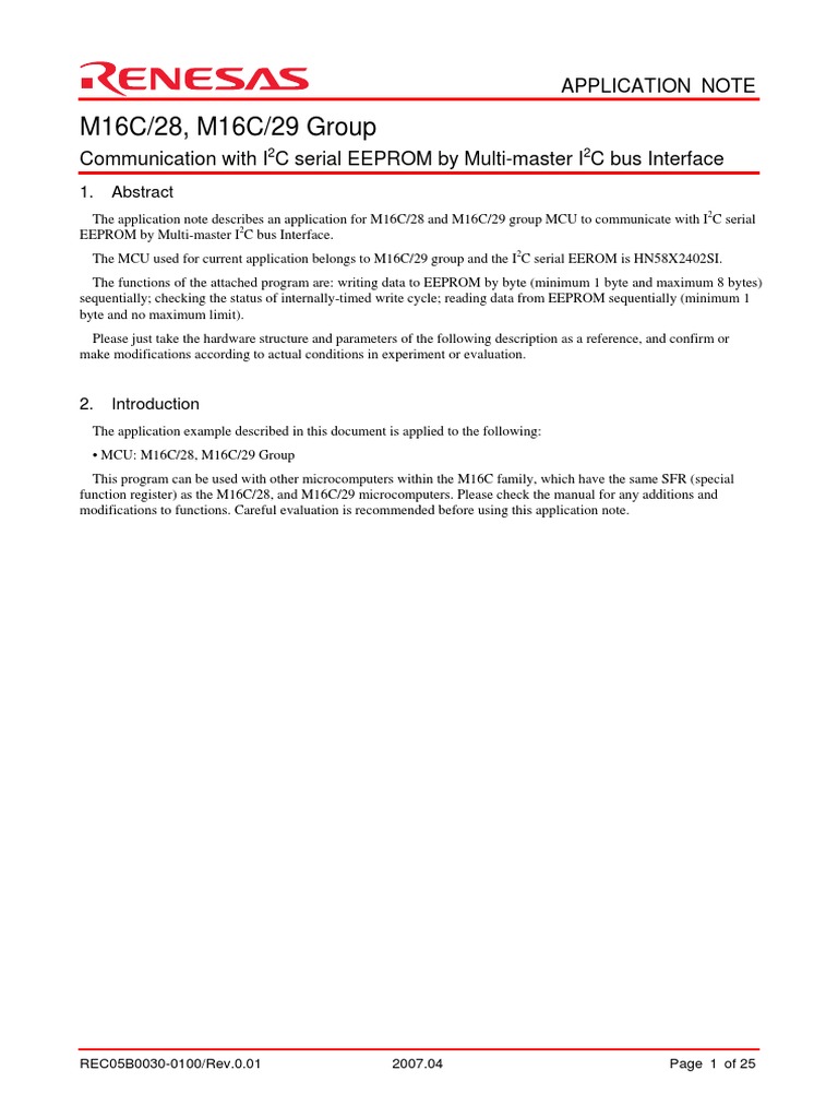 Comunication With I2C Serial EEPROM | PDF | Computer Data | Electronic Engineering