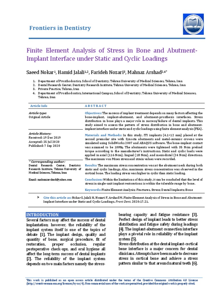 3153-Blinded Manuscript-23383-1-10-20200923 | PDF | Dental Implant ...