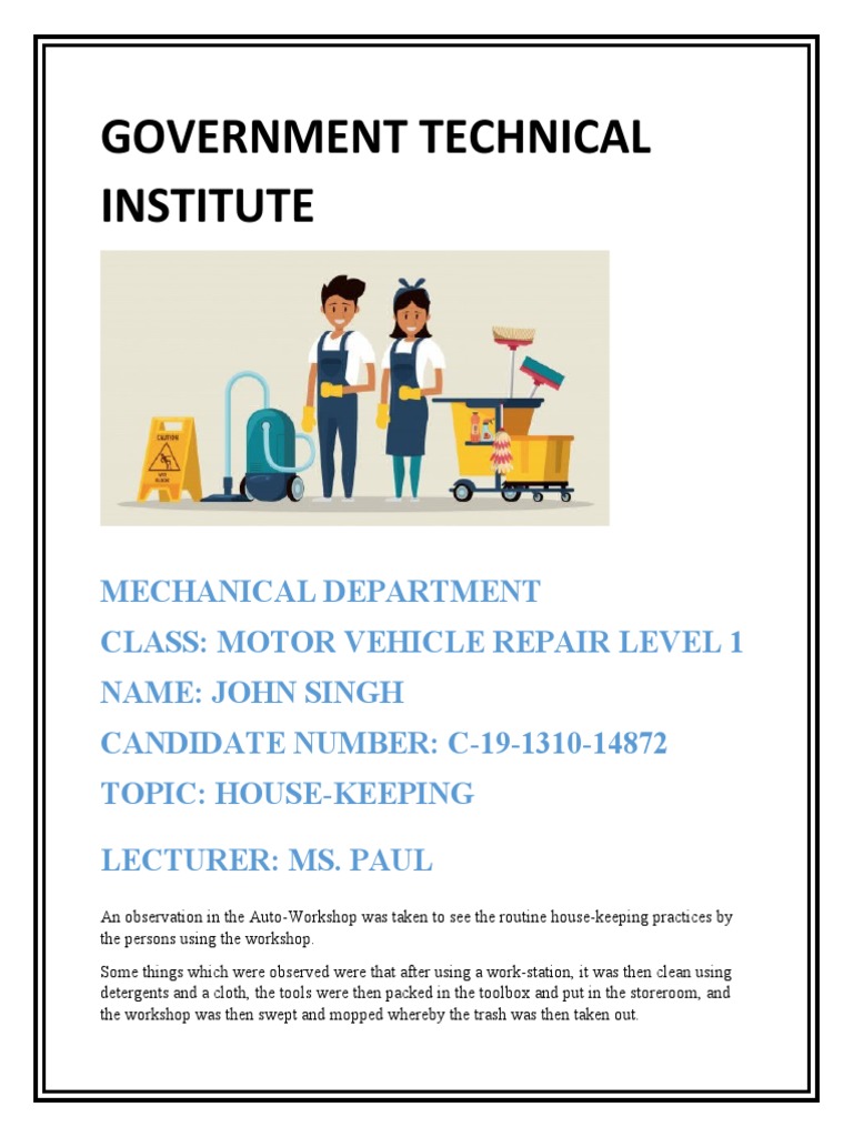 Auto Workshop Housekeeping Practices | PDF