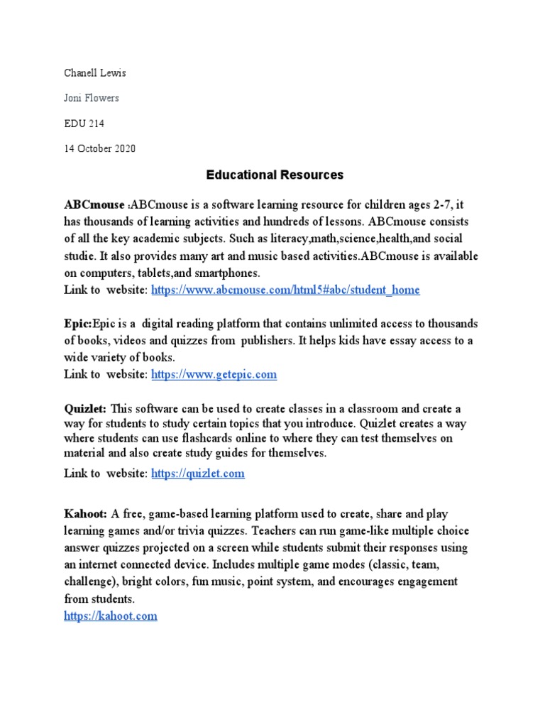 Educational Resources | PDF
