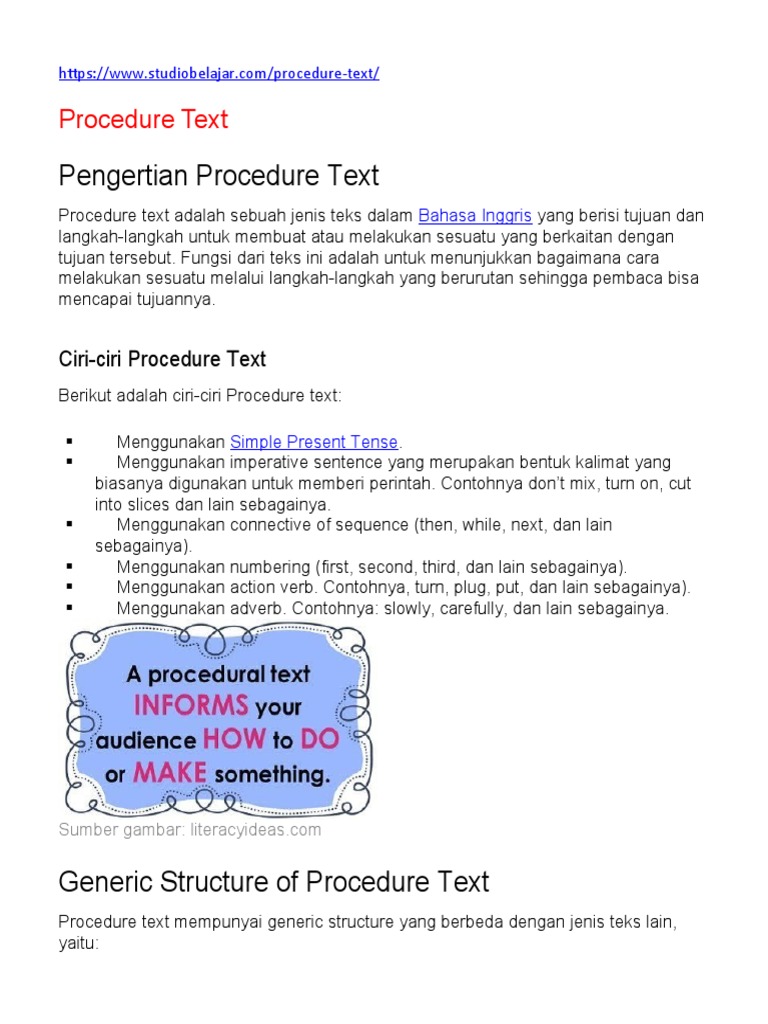 Procedure Text | PDF | Memasak, Makanan, & Anggur