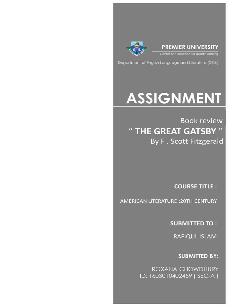 The Great Gatsby: A Critical Review | PDF | The Great Gatsby | Novels