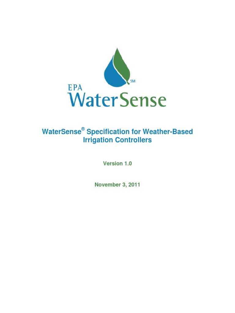 Watersense Irrigation Controllers Specification For Weather-Based | PDF ...