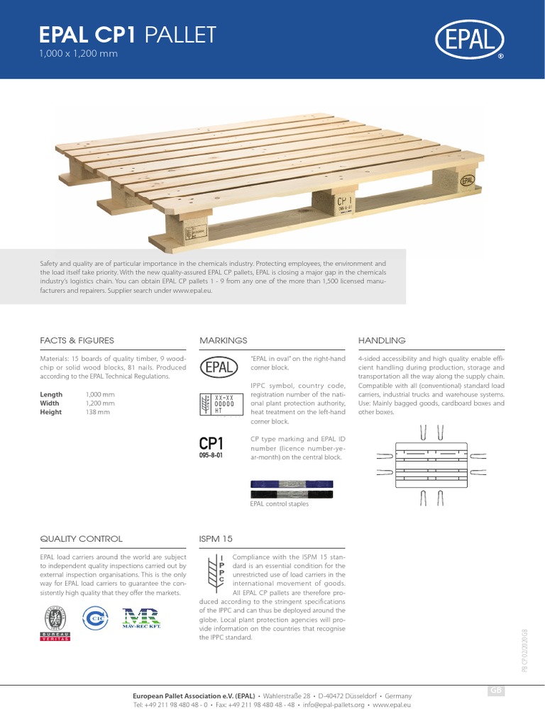 Epal Cp1 Pallet: Facts & Figures Handling Markings | PDF | Pallet ...