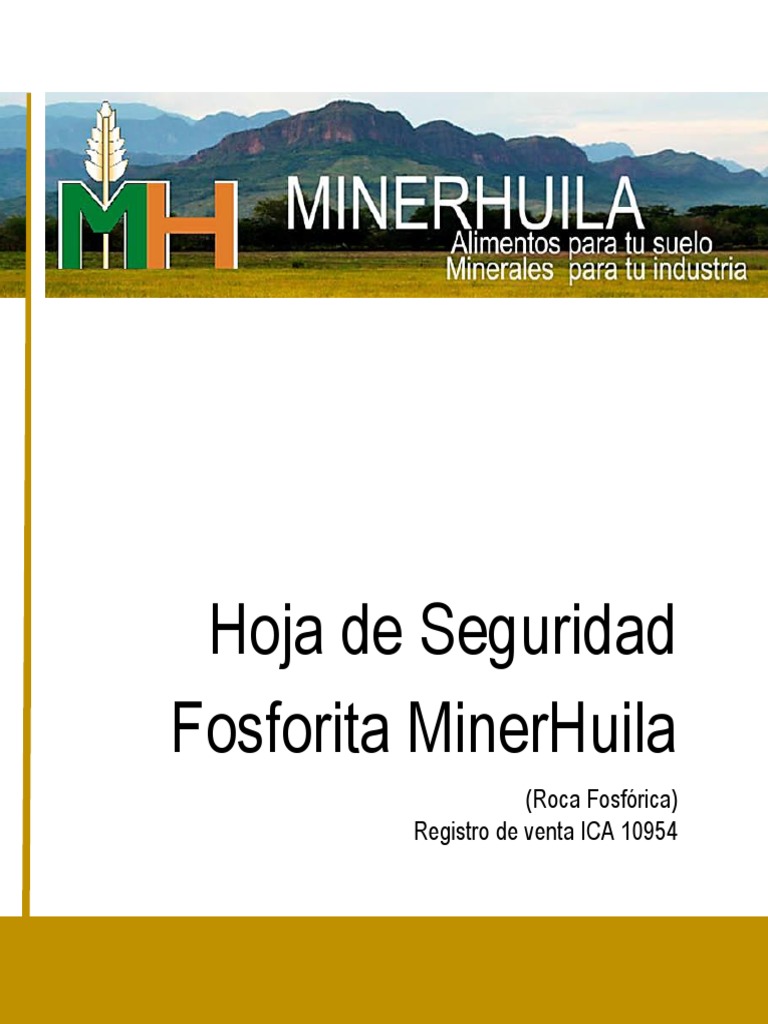 Hoja de Seguridad Roca Fosforica | PDF | Fertilizante | Agua