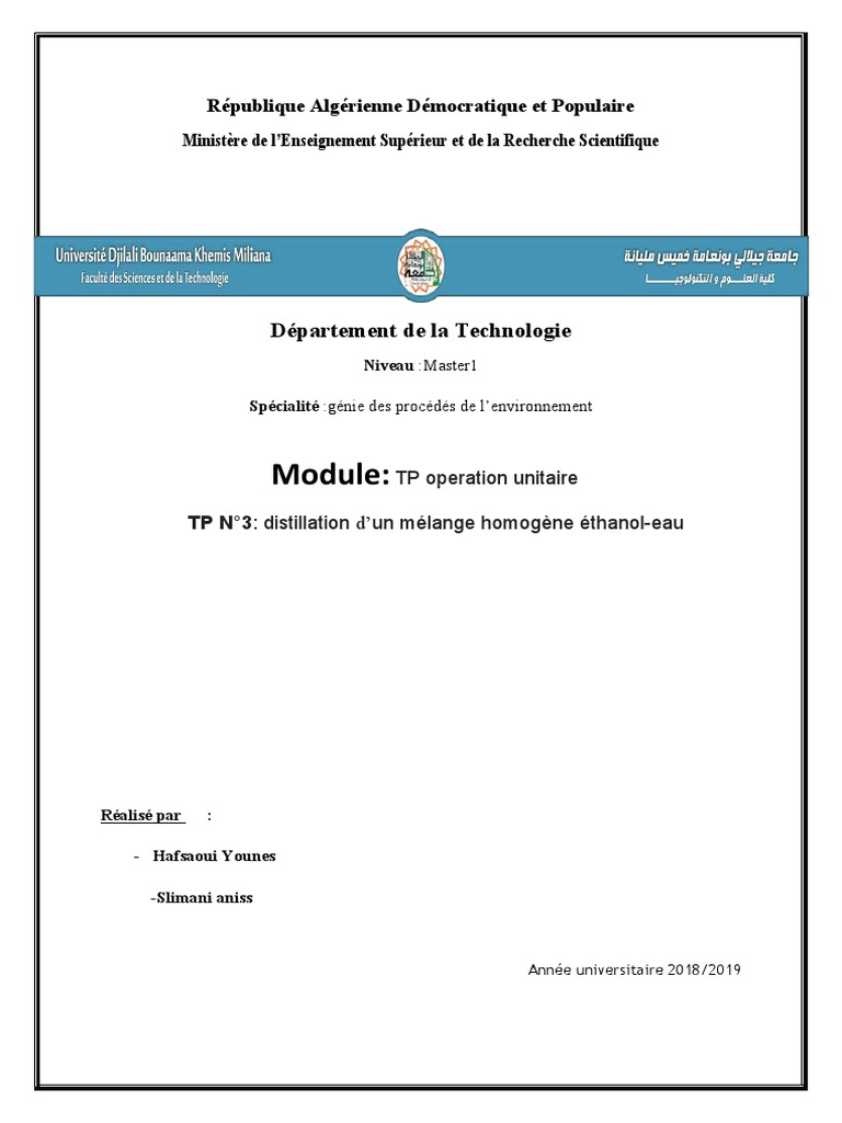 TP Distillation | PDF | Distillation | Gaz