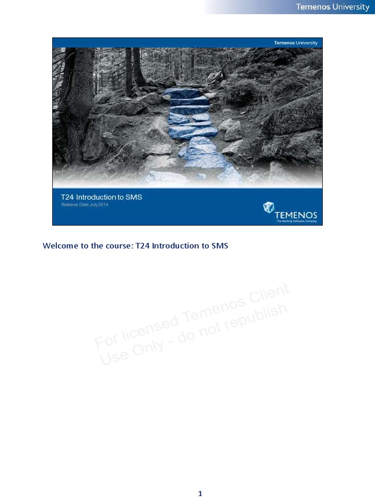 Welcome To The Course: T24 Introduction To SMS: Security Management ...