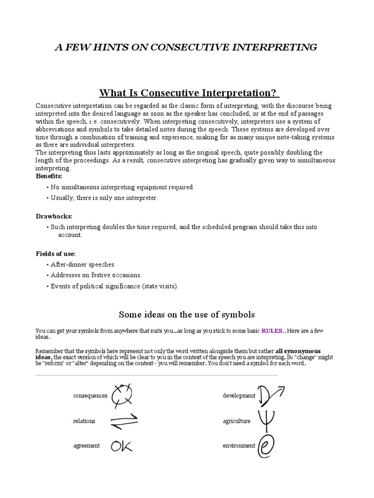 What Is Consecutive Interpretation?: A Few Hints On Consecutive Interpreting | PDF | Chechnya ...