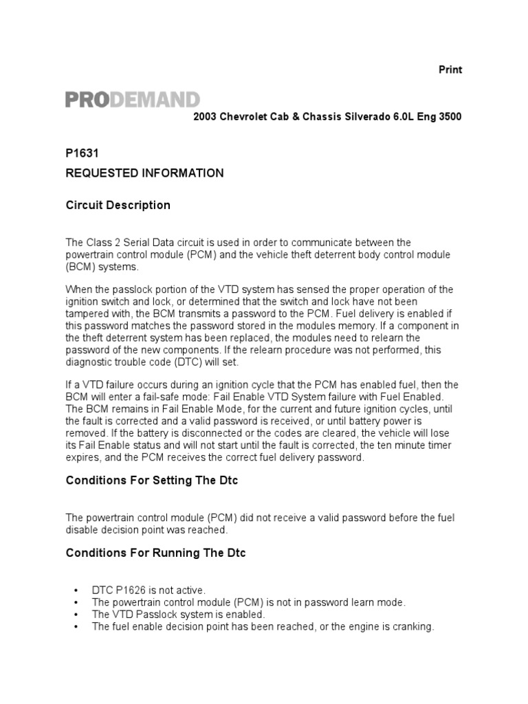 P1631 PDF | PDF | Vehicles | Electrical Engineering