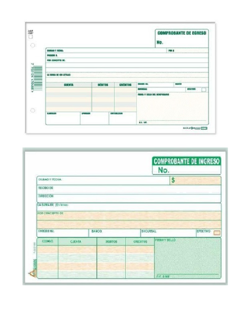 comprobantes de egreso e ingreso