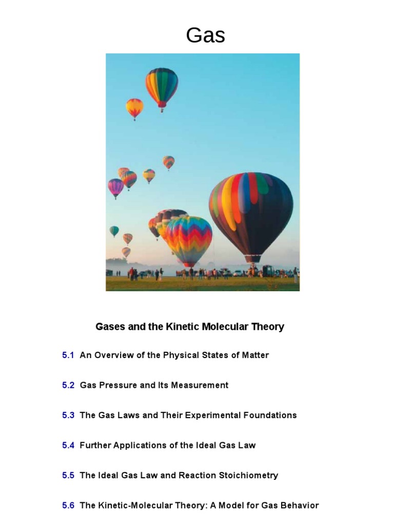 Gas Theory | PDF | Gases | Mole (Unit)