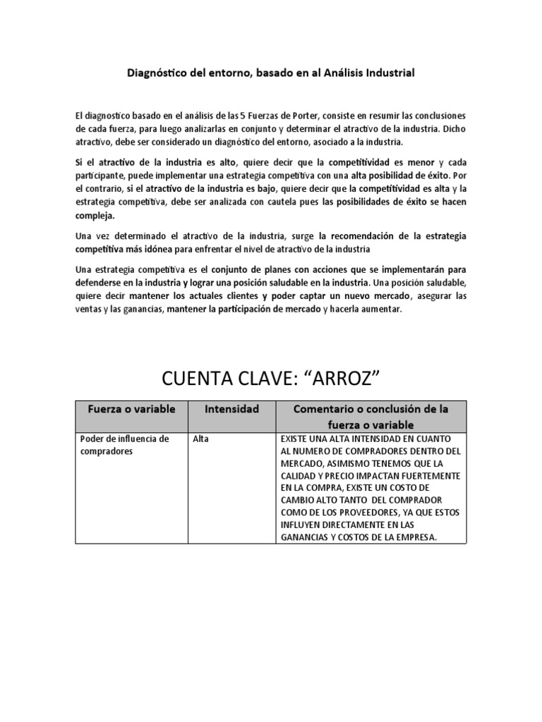 Diagnóstico Analisis Industrial Pdf Business Economias