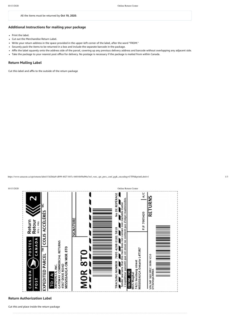 Additional Instructions For Mailing Your Package | PDF