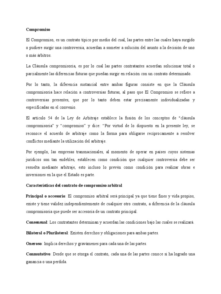 Contrato de Compromiso | PDF | Arbitraje | Justicia