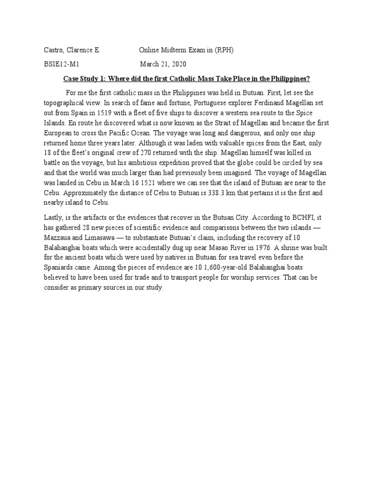 Castro, Clarence E. (BSIE12M1 - Reading in Philippine History) | PDF ...