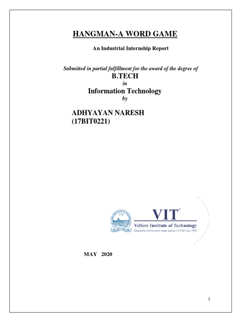 Hangman-A Word Game: B.Tech Information Technology | PDF | Educational Technology | Android ...