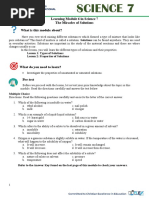 Science Grade 7 Modules PDF | PDF | Solution | Solubility