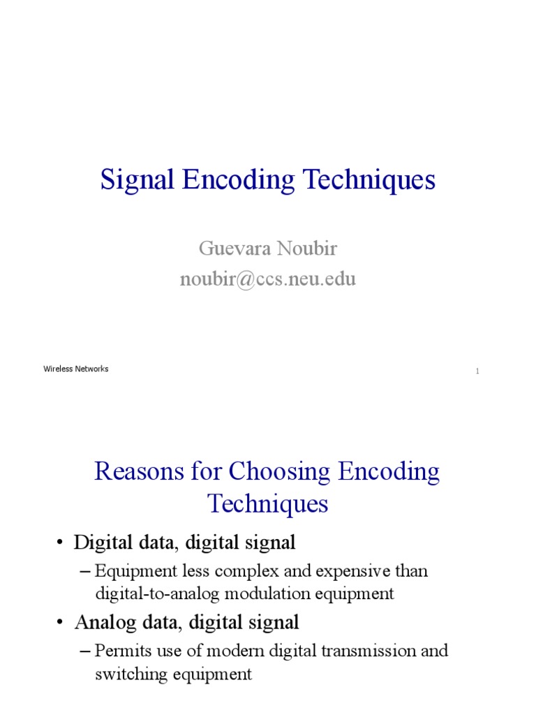Signals Encoding | PDF | Modulation | Data Transmission