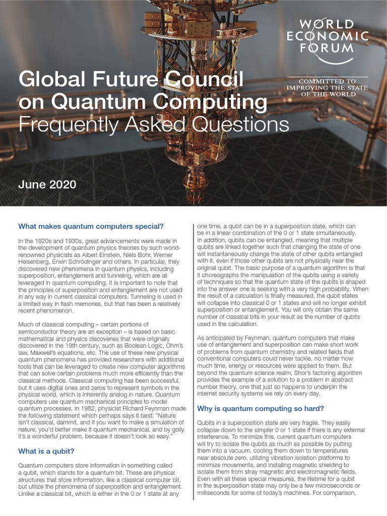 WEF Global Future Council On Quantum Computing | PDF | Quantum ...