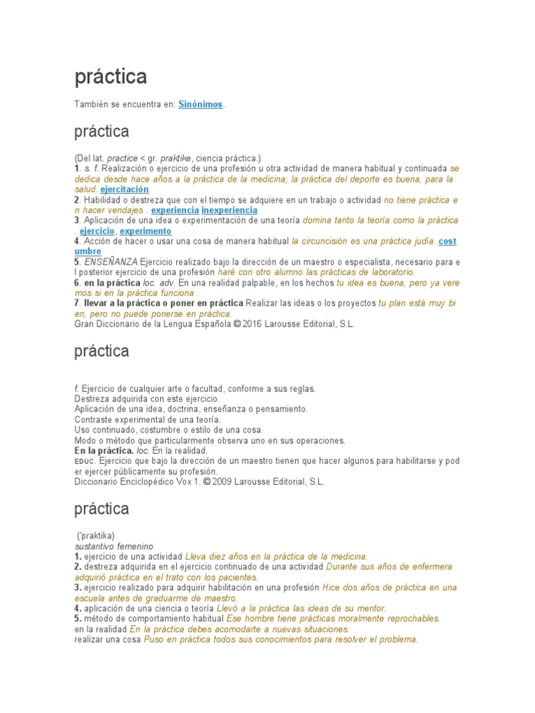 Práctica Significado | PDF | Idiomas