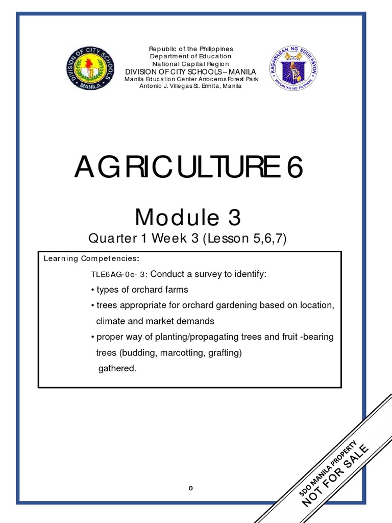TLE-TE 6 - Q1 - Mod3 - Agriculture | PDF | Grafting | Trees