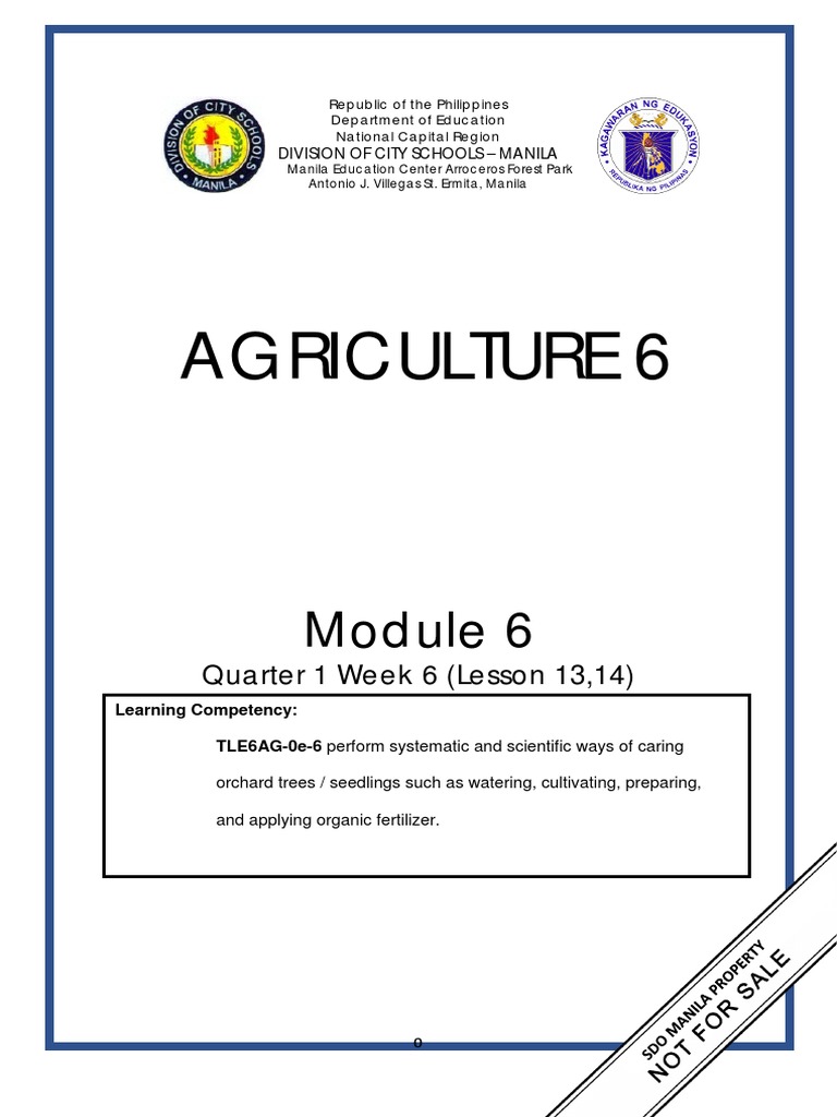 TLE-TE 6 - Q1 - Mod6 - Agriculture | PDF | Compost | Fertilizer
