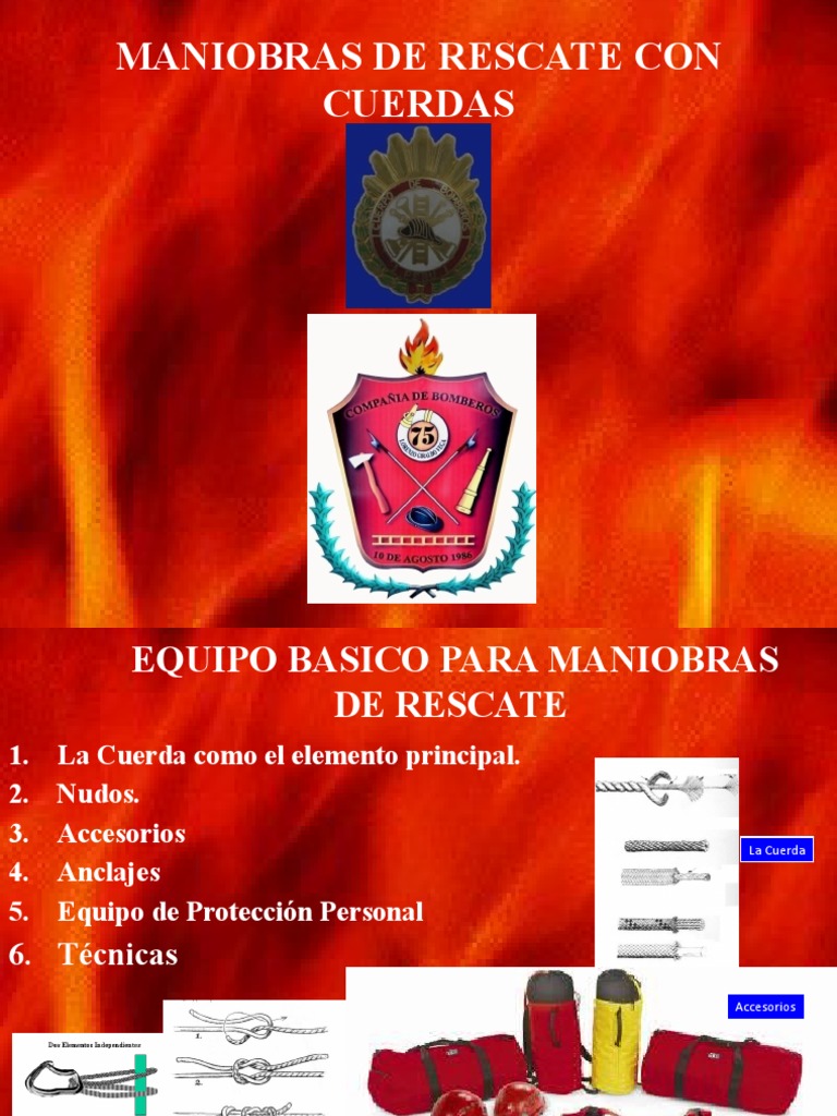 Maniobras de rescate con cuerdas: Nudos y accesorios esenciales | PDF ...