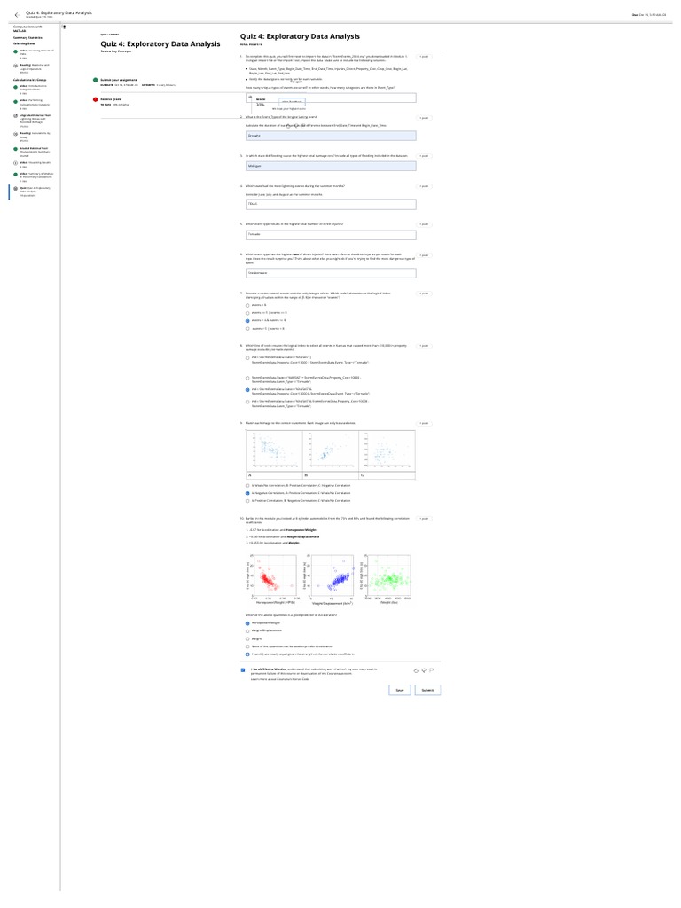 Quiz 4 - Exploratory Data Analysis - Courserav2 | PDF | Data Analysis | Array Data Structure