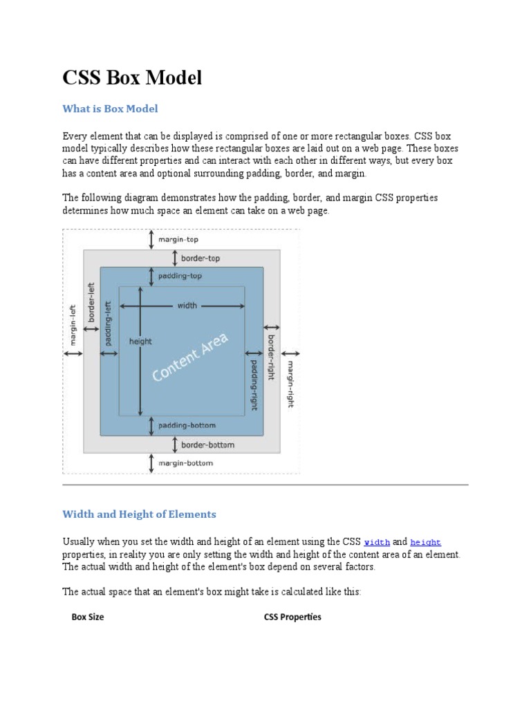 CSS Box Model | PDF | Cascading Style Sheets | World Wide Web